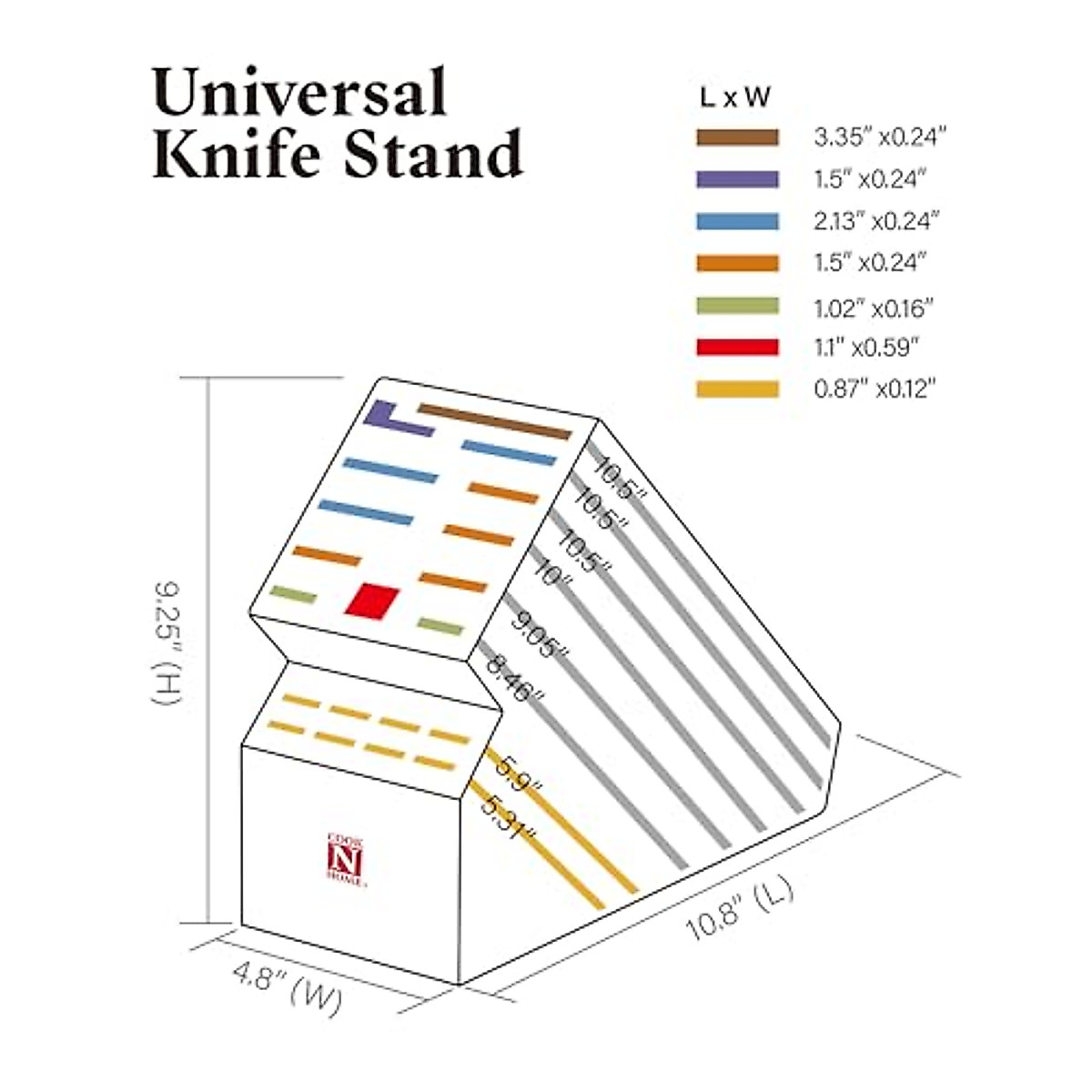 Cook N Home Bamboo Knife Storage Block without Knives, 20 Slots Universal Knife Holder Countertop Butcher Block Knife Stand for Easy Kitchen Storage