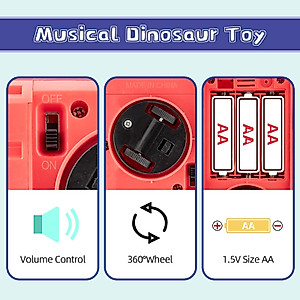 COVTOY Baby Toys for 1 Year Old Boy Girl, Musical Dinosaur Car Crawling Developmental Toys with Sounds and Lights, Ideal Gifts for Babies 6 to 12-18 Months