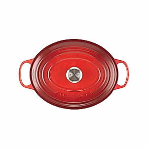 Le Creuset Enameled Dutch Oven Cast Iron Signature Oval Casserole, 31cm, 6.75 Qt, Cerise