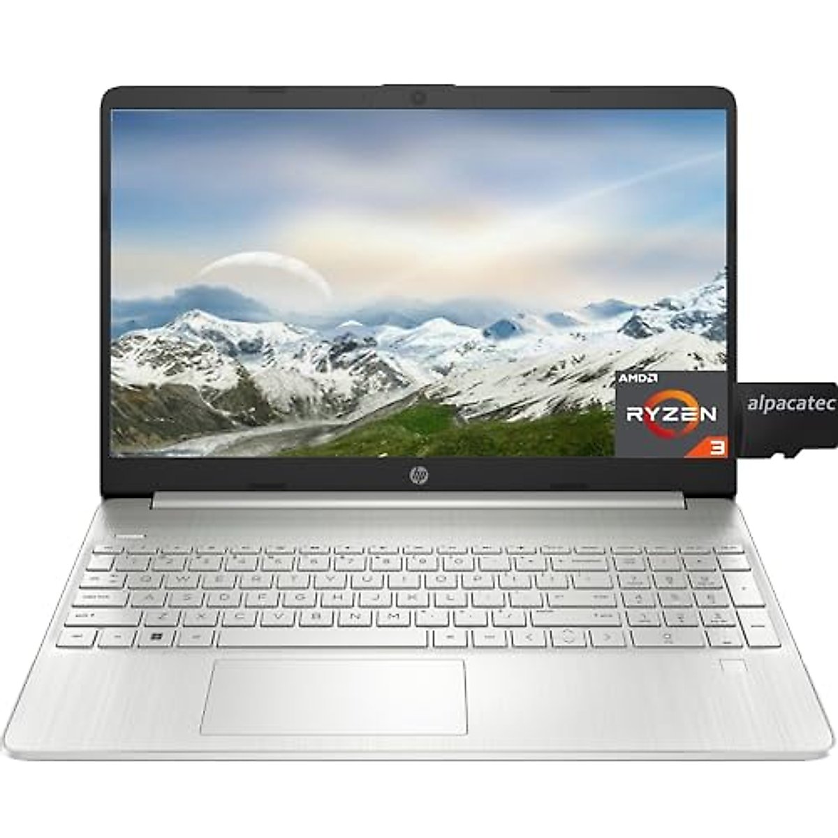 HP 2023 Newest Laptop,15.6" HD Display, AMD Ryzen 3 5300U(4-core) Processor, 8GB RAM, 256GB SSD, AMD Radeon Graphics, Webcam, Numeric Keypad, Wi-Fi, Bluetooth, Alpacatec MicroSD, Windows 11 Home