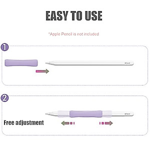 3 Pack Grips Case for Apple Pencil 2nd Generation/ 1st Gen, Support iPad Magnetic Charging, Sensitive Double Click, SIXFU Regular Stylus Grips Anti Roll Soft Cover for iPencil (Pink, Purple,White)