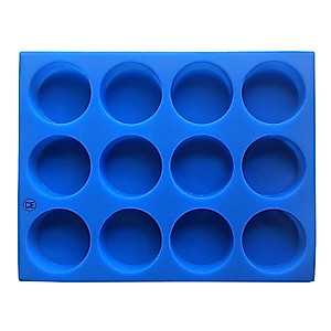 Crafters Elements Loofah Soap Kit Mold Includes - 12 Loofah Slices and Blue Mold Shaving Shave Disk Lotion Shampoo Bar 12 Cavity 4oz Bars Resin Mold Bar Soap Making Kit