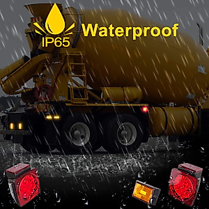 LIMICAR Trailer Light Kit, Trailer Lights LED Kit with Amber Trailer Marker Lights Trailer Wire License Plate Bracket, Trailer Wiring Harness Kit for Truck Boat Trailer RV Marine Under 80"