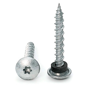 Low Profile Mechanical Galvanized Roofing Screws - #10 x 1" Qty 100