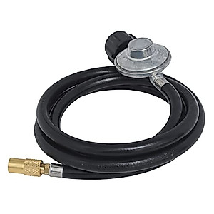 Flame King FK-GRD-REGHS6FT 6 Ft Propane Gas Regulator Hose Adapter Connect to 20Lb Tank for 17"/22" Blackstone Tabletop Grill Griddle, Black