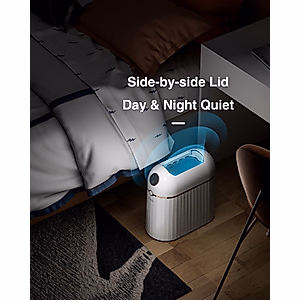 JustBeEasy Bathroom Automatic Touchless Trash Can, Self Sealing and Self Changing, Smart Motion Sensor Trash Can with Lid, 2.7 Gallon Waterproof Small Bedroom Garbage Can