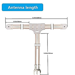 Ancable 300 Ohm FM Antenna T Shape Dipole Radio Ant with Spade Terminal for Yamaha Sharp JVC Denon Marantz Vintage Stereo Tuner Receiver