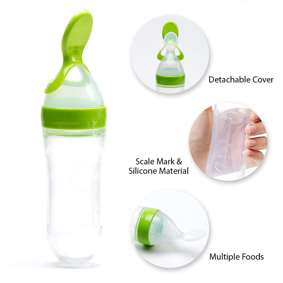 Baby Fruit Feeder Pacifier - 3 Pack | 2 Frozen Fruit Teething Pacifier & 1 Baby Food Spoon Feeder | Baby Silicone Feeder Pacifier | Teething Feeder, Baby Food Feeder Fruit Pacifier (Colorful)