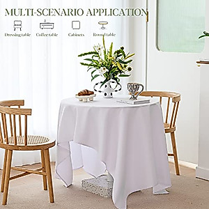 BYDOLL Table Cloth White 60x84 Inch Tablecloth for 6 Foot Rectangle Tables Outdoor Washable Wrinkle Free and Spillproof Polyester Tablecloth for Festival Camping Picnic Wedding Party Table Cover