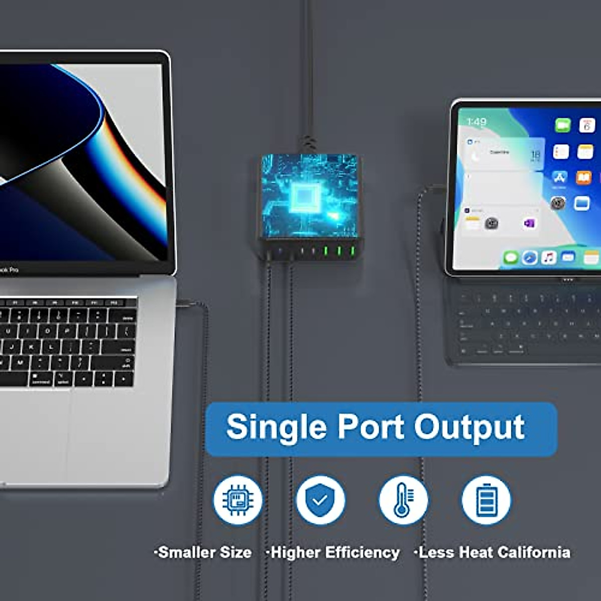 200W USB C Charger, 8-Port Desktop USB C Charging Station, 65W USB C Laptop Charger Compatible with MacBook Pro/Air,iPad Series,iPhone 14/13/Mini/Pro/13Pro Max/12 Samsung Galaxy Note