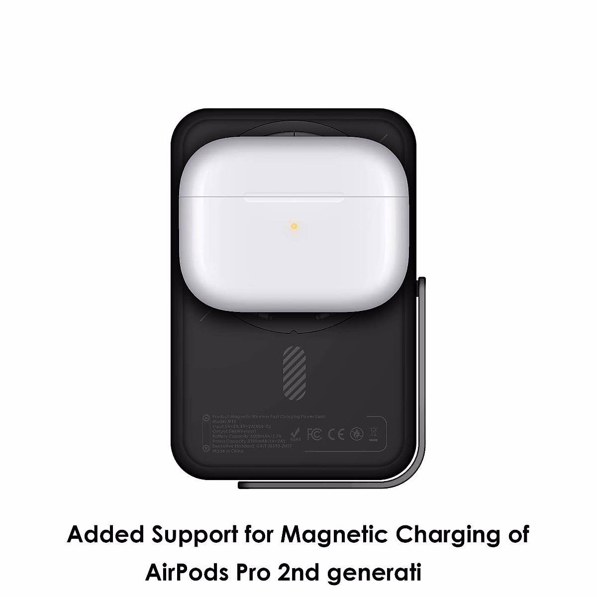 Aulumu M03 Wireless Magnetic Battery [for MagSafe] with Stand Battery Pack 3,500mAh, Wireless Portable Charger Compatible with iPhone 15/14/13/12 Series - Black