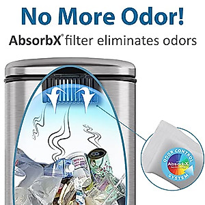 iTouchless SoftStep 1.3 Gallon Small Slim Bathroom Step Trash Can with Removable Inner Bucket & AbsorbX Odor Filter, Stainless Steel, 5 Liter Garbage Bin, Bathroom, Bedroom, Business Office Cubicle