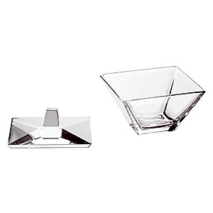 Barski - European Glass - Square - Covered - Candy - Nut - Chocolate - Jewelry - Box - 4.2" Diameter - Made in Europe