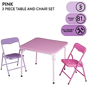 Heritage Kids 3Piece Table & Chair Set, Pink, 3 Piece