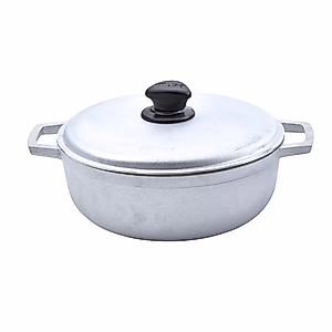 IMUSA USA GAU-80503 2.6Qt Traditional Colombian Caldero (Dutch Oven) for Cooking and Serving, Silver