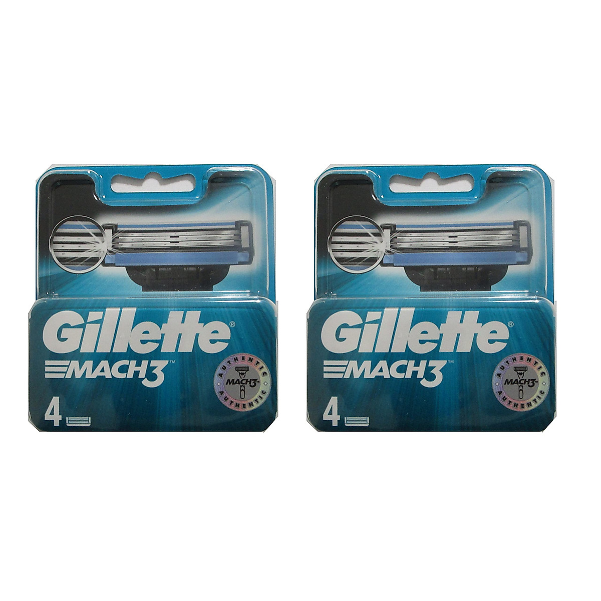 Gillette Mach3 Razor Blades for Men, Pack of 4 Refill Blades (2 Packs)