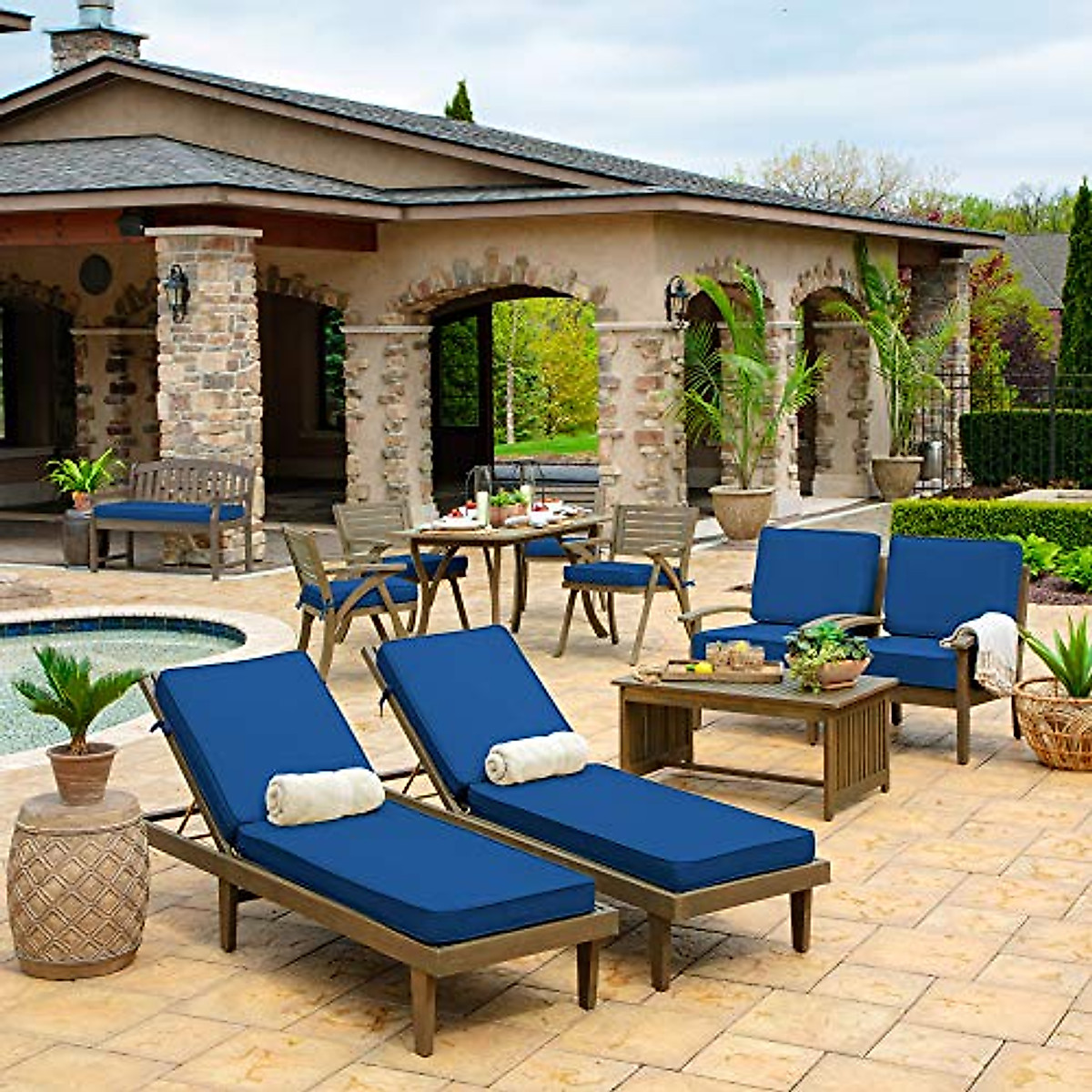 Arden Selections ProFoam Performance Outdoor Seat Cushion 20 x 20, Lapis Blue