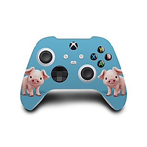 Head Case Designs Officially Licensed Animal Club International Pig Faces Vinyl Sticker Gaming Skin Decal Cover Compatible With Xbox Series X Console and Controller Bundle