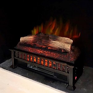 Country Living 23 inch Electric Log Set | 1000 Sq Ft Heater - Faux Logs Insert with Infrared Flames for Existing Fireplaces | Remote Control Included
