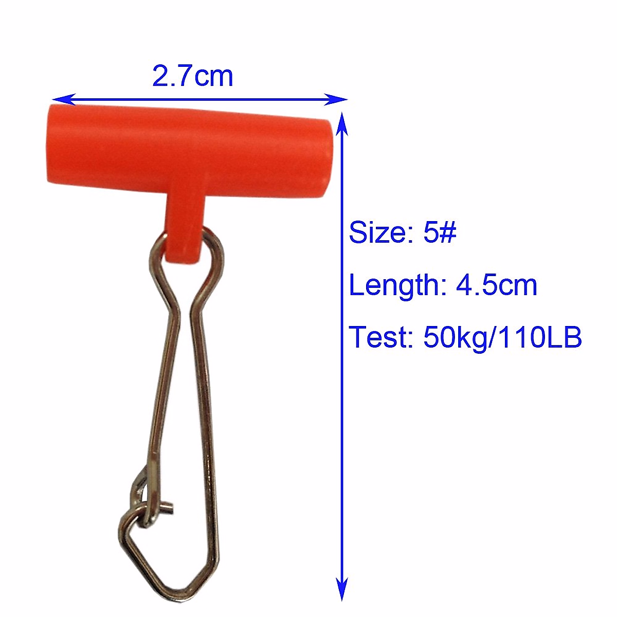 10/25/40pcs Fishing Snap Swivel Fishing Line Slides High Strength Double Lock Snaps Stainless Steel Slider Swivel Snap Kit Fishing Tackle Red 5# (40pcs)