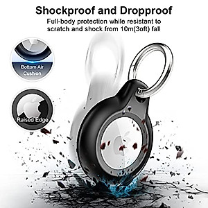 [4 Pack] Airtag Keychain for Apple Air Tag Holder IPX8 Waterproof Military-Grade Drop Shockproof Protective Cover Case Scratch Resistant for Pets, Dog, Keys, Cat, Luggage