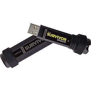 Corsair Flash Survivor Stealth 128GB USB 3.0 Flash Drive, Black