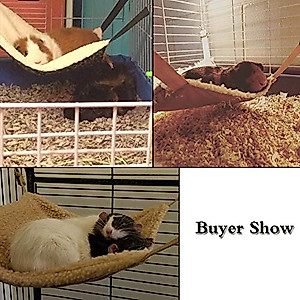 2 Pack of Small Animal Hammock, Chinchilla Cage Accessories Hammock, House Hanging Bed Cage Toys for Mice Rats, Sugar Glider, Squirrel, Chinchilla, Hamster, Guinea Pig Sleeping (Pattern Random)