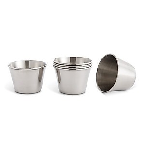Maine Man Seafood Sauce Cups, Stainless Steel, Set of 6, 2-Ounce Capacity