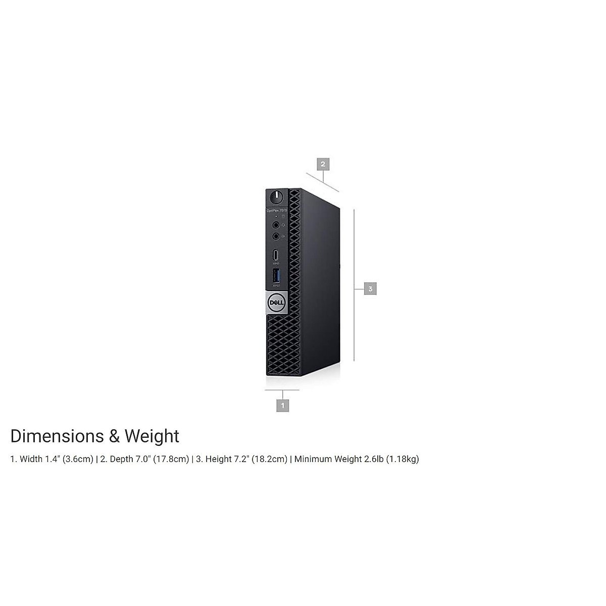 Dell OptiPlex 7070 MFF Desktop Computer Intel Core 9th Gen i7-9700T 2.00GHz to 4.30GHz 8-Cores CPU 16GB DDR4-2666MHz Memory 256GB NVMe PCIe SSD 1TB SATA HHD Windows 10 Pro Dell 3-Years ProSupport Plus