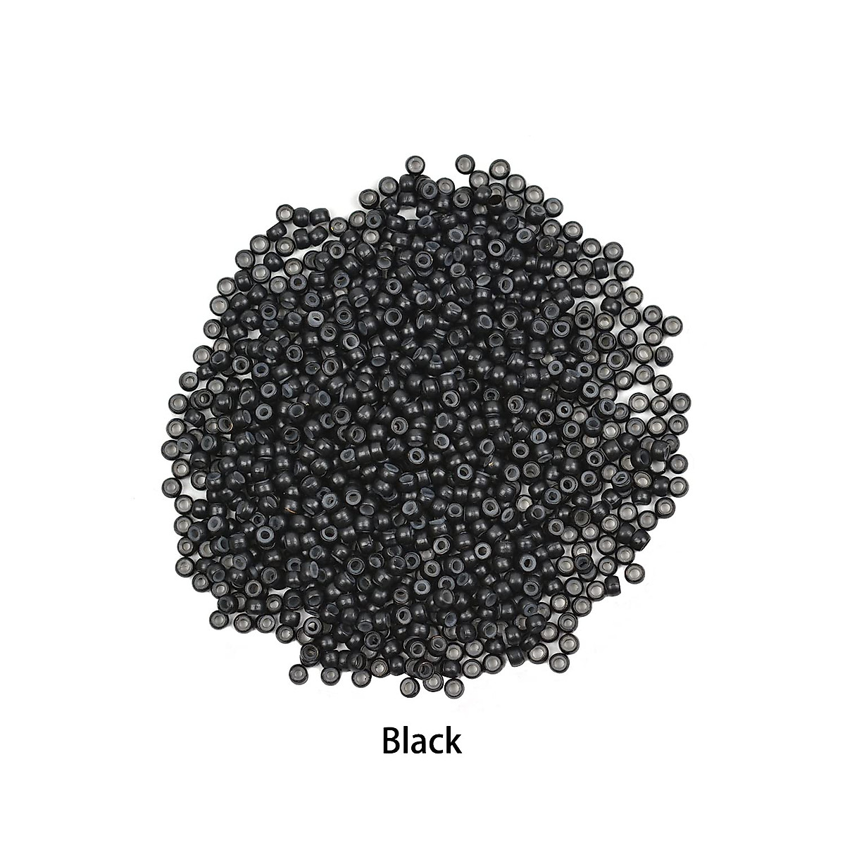 200 Pcs 3.0mm Hair Beads Silicone Lined Nano Rings Micro Links Beads for Hair Extensions Feather Extension (Black)