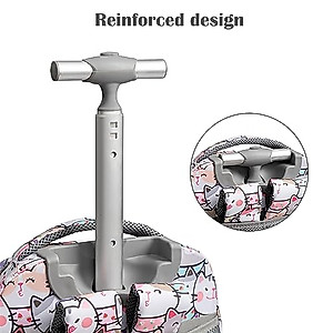 SKYMOVE 18 inches Wheeled Rolling Backpack Multi-Compartment College Books Laptop Bag Business Trip Carry-on for boys and girls, Lovely Cats