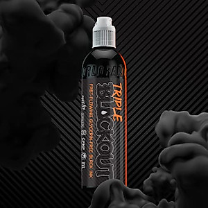 World Famous Tattoo Ink - Triple Blackout Tattoo Ink - Dark & Bold Black Shade - Professional Tattoo Ink & Tattoo Supplies - Skin-Safe Permanent Tattooing in Bold Shades - Vegan & Non-Toxic (1 oz)