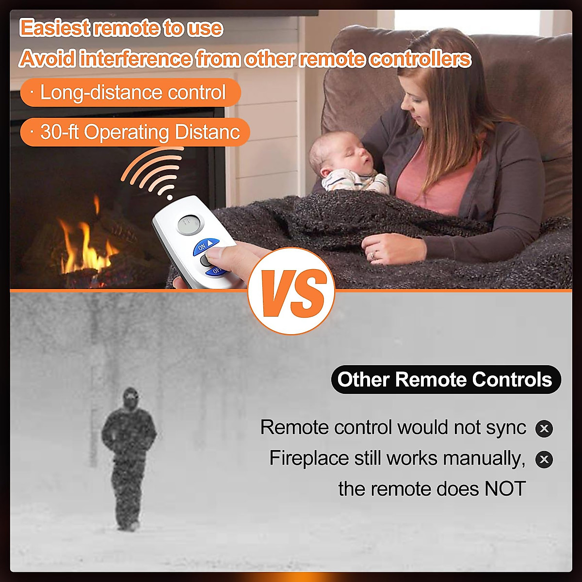 CASMER Fireplace Remote Control Kit RCST,for Ambient Majestic Vermont-castings monessen skytech ect Fireplaces Stoves,Millivolt Thermostatic Gas Propane LPG Valve,Temp Control 3 YR-GNTEE