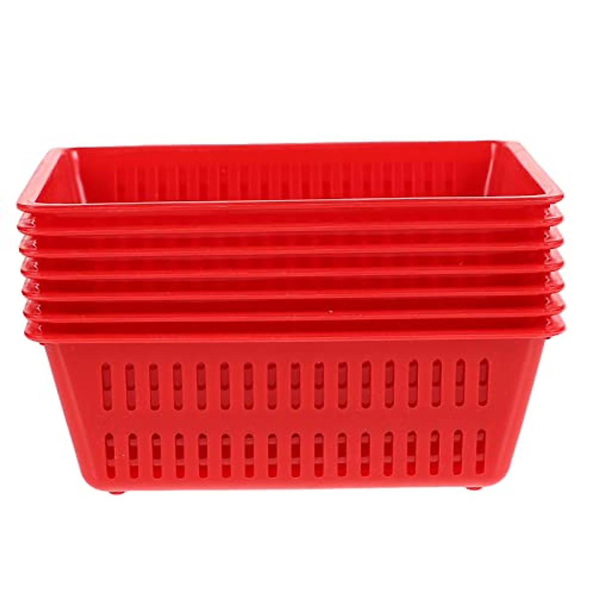 Kisangel 7pcs Coin Baskets Multipurpose Storage Basket Bin Desktop Sundries Container Sundries Organizer for Home Red