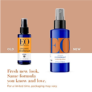 EO Organic Deodorant Spray, 4 Ounce (Pack of 3), Citrus, Organic Plant-Based, Botanical Extracts