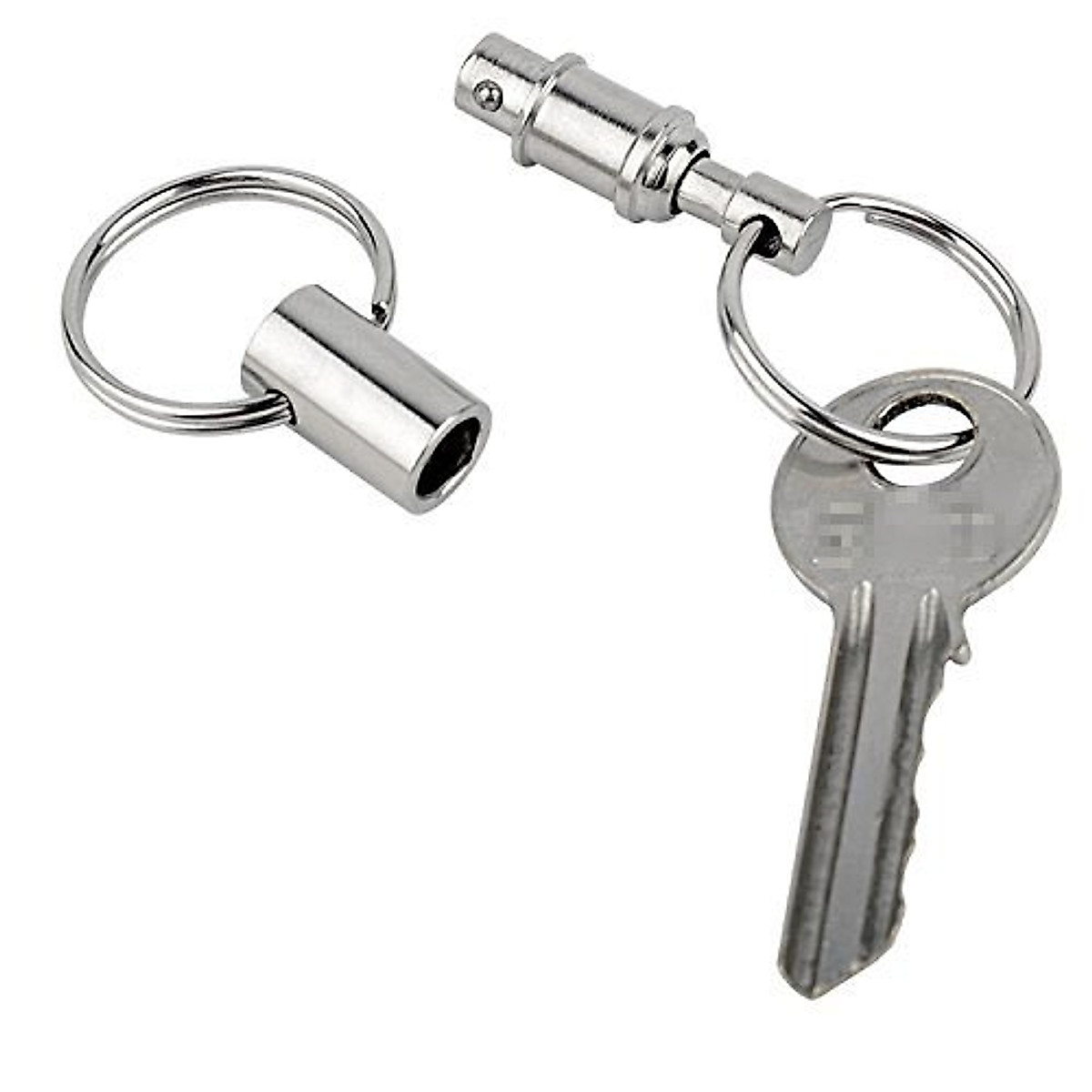 lasenersm 2 Pcs Heavy Duty Dual Key Ring Pull Apart Snap Lock Holder Detachable Key Rings Keychains Lock holder Key Accessory