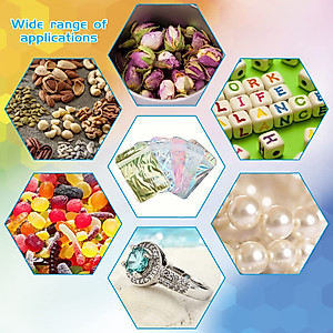itechpanda 100 PCS Resealable Holographic Zip Lock Mylar Bags, 4 x 5.8 Inch PVC Plastic Self-seal Zipper Waterproof Bags for Jewelry, Samples, Candy, Small Parts & Party Favor Food Storage
