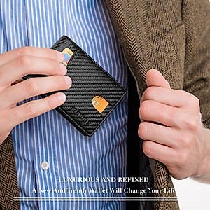 RUNBOX Men's Wallets 15 Card Holder Slim Rfid Leather 2 ID Window With Gift Box Men's Accessories