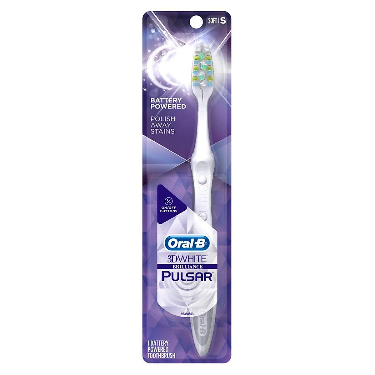 Oral-B Toothbrush Pulsar Soft 3D White (Battery Powered) (Pack of 2)