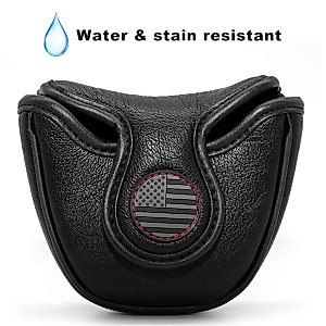 Golf Putter Cover, Putter Headcovers Golf Club Head Covers Putter Headcover for Blade Leather Golf Mallet Putter Head Covers with Magnetic for All Brands USA Style