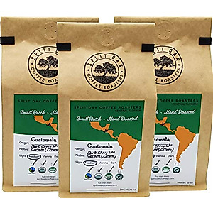 3 PACK Organic Guatemala Huehuetenango Coffee Beans 12oz, Fair Trade, Medium Roast, Single Origin, Shade Grown, Superior Reserve, Fresh Roasted, Guatemalan Arabica Whole Beans (3 Pack)