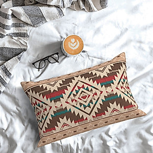Southwest Geometric Aztec Pillow Case Queen Size - Soft Pillowcase 20x30 Inch Durable Easy Care Decorative Bed Pillow Protectors Covers for Skin and Hair