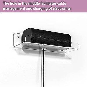 HAYVAN Clear Acrylic Shelves with Lip Set of 2 - Durable Wall Bookshelf for Kids - Floating Shelf Decoration & Storage for Figures/Collectibles/Makeup/Small Plants/Magazines/Toys (10 Inches)