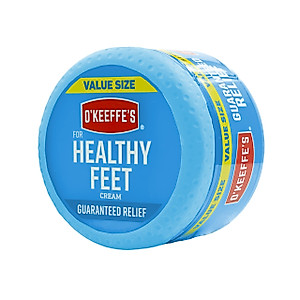 O'Keeffe's for Healthy Feet Foot Cream, Guaranteed Relief for Extremely Dry, Cracked Feet, Instantly Boosts Moisture Levels, 6.4 Ounce Jar, Value Size, (Pack of 1)