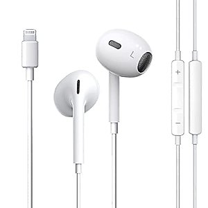 Earbuds Wired with Lightning Connector, [MFi Certified] iPhone Headphones Wired Earphones (Built-in Microphone & Volume Control), Compatible with iPhone14/13/12/11/X/8p/7p-All iOS Systems