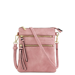 Isabelle Functional Multi Pocket Crossbody Bag (Dusty Pink)