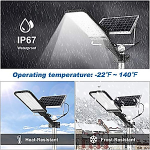 NIORSUN 100W Solar Street Lights Outdoor, LED Security Flood Light Motion Sensor Dusk to Dawn IP67 Waterproof with Remote Control for Garden, Basketball Court, Garage, Parking Lot