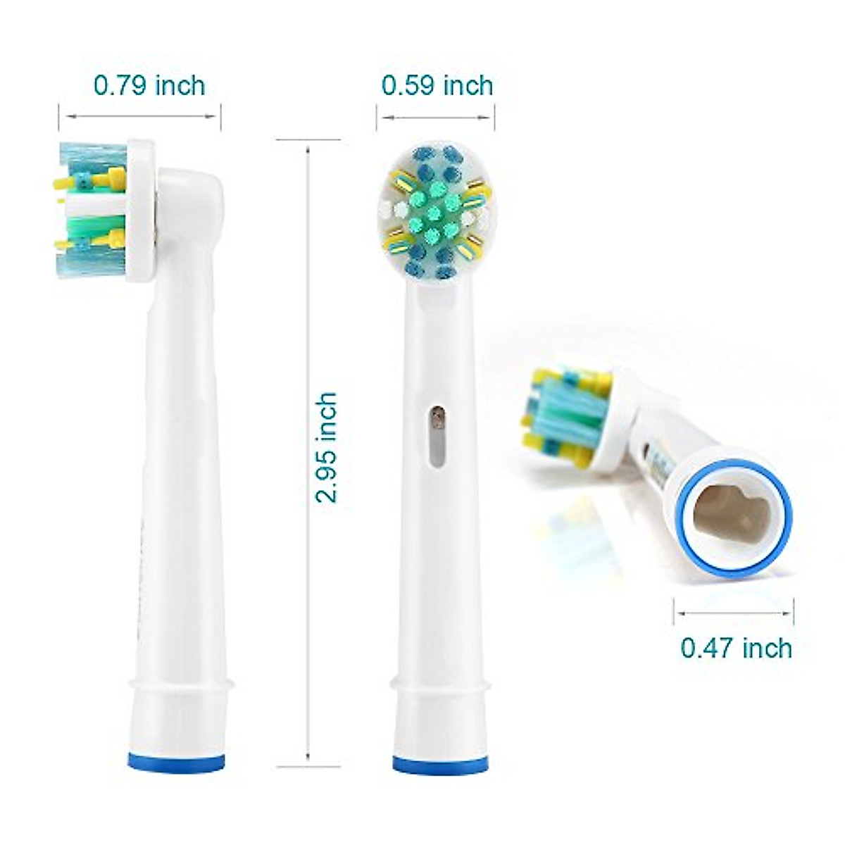 Etrhtec Toothbrush Replacement Heads Refill for Oral-B Electric Toothbrush Pro 1000 Pro 3000 Pro 5000 Pro 7000 Vitality Floss Action,8 Count with Covers