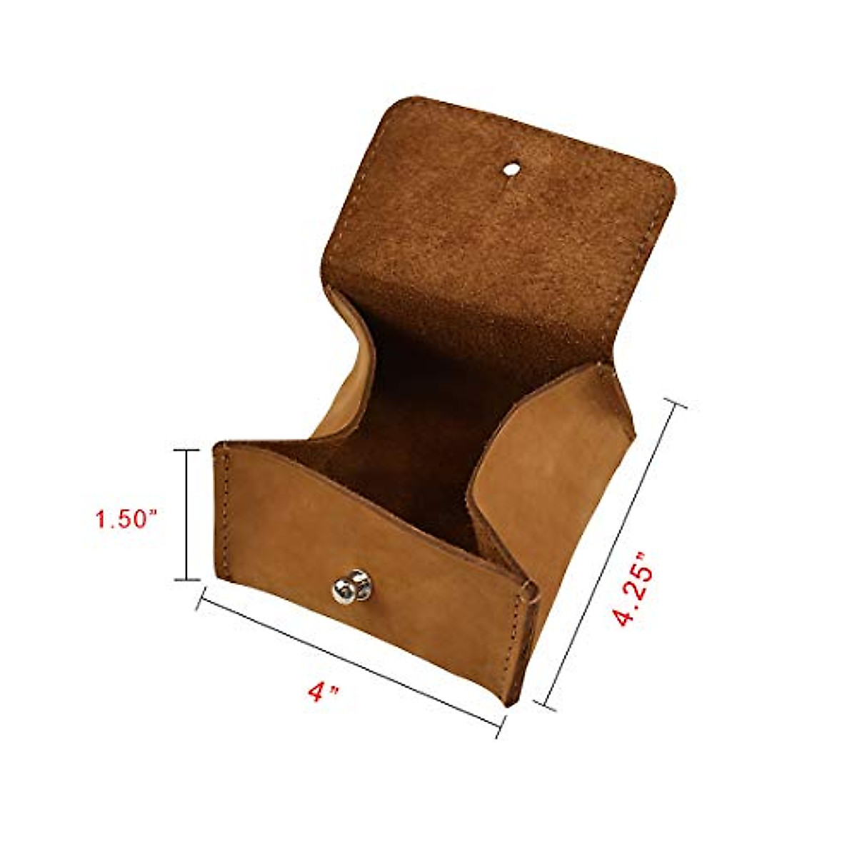 Hide & Drink, Jewelry Pouch, Mini Travel Size Box, Rings & Precious Articles Storage Organizer, Groom & Bridesmaid Wedding Gifts, Full Grain Leather, Handmade, Old Tobacco