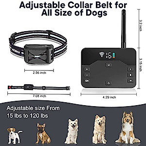 AICSDCO Wireless Dog Fence System,2023 Electric Fence & Training Collar for Dogs, 2 in 1 Pet Containment Fence and Safety Latch Dog Collar for Small,Medium,Large Dog for The Yard